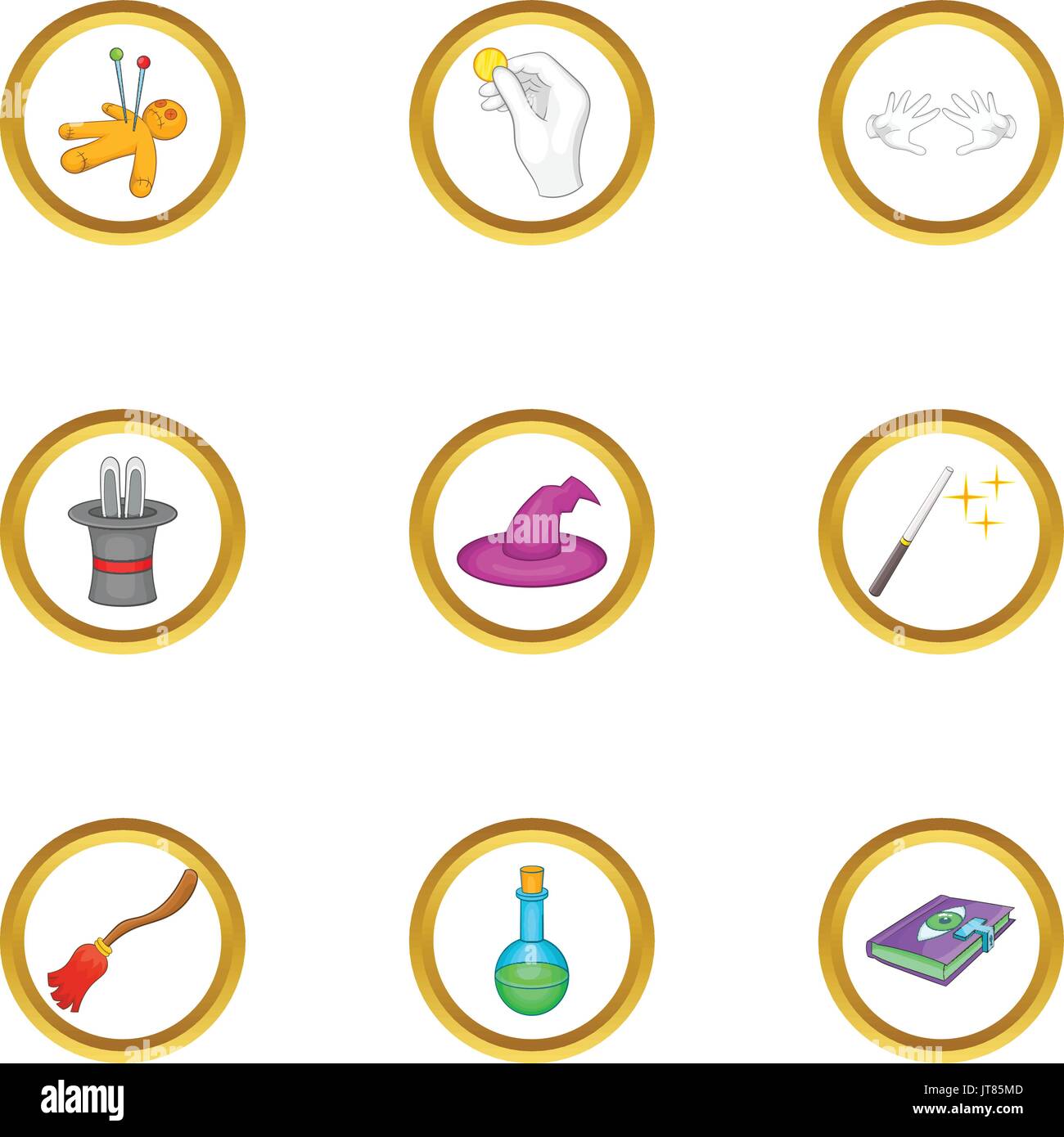 Magic icons set, cartoon style Stock Vector Image & Art - Alamy