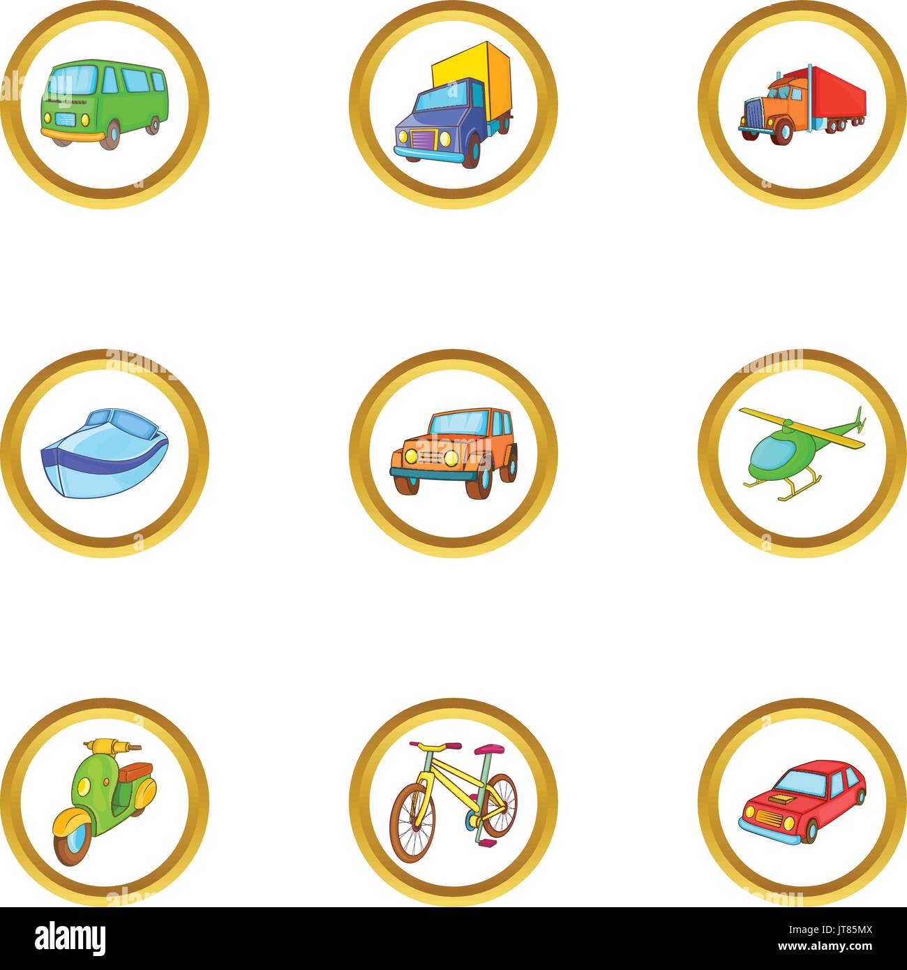 Different vehicle icons set, cartoon style Stock Vector Image & Art - Alamy