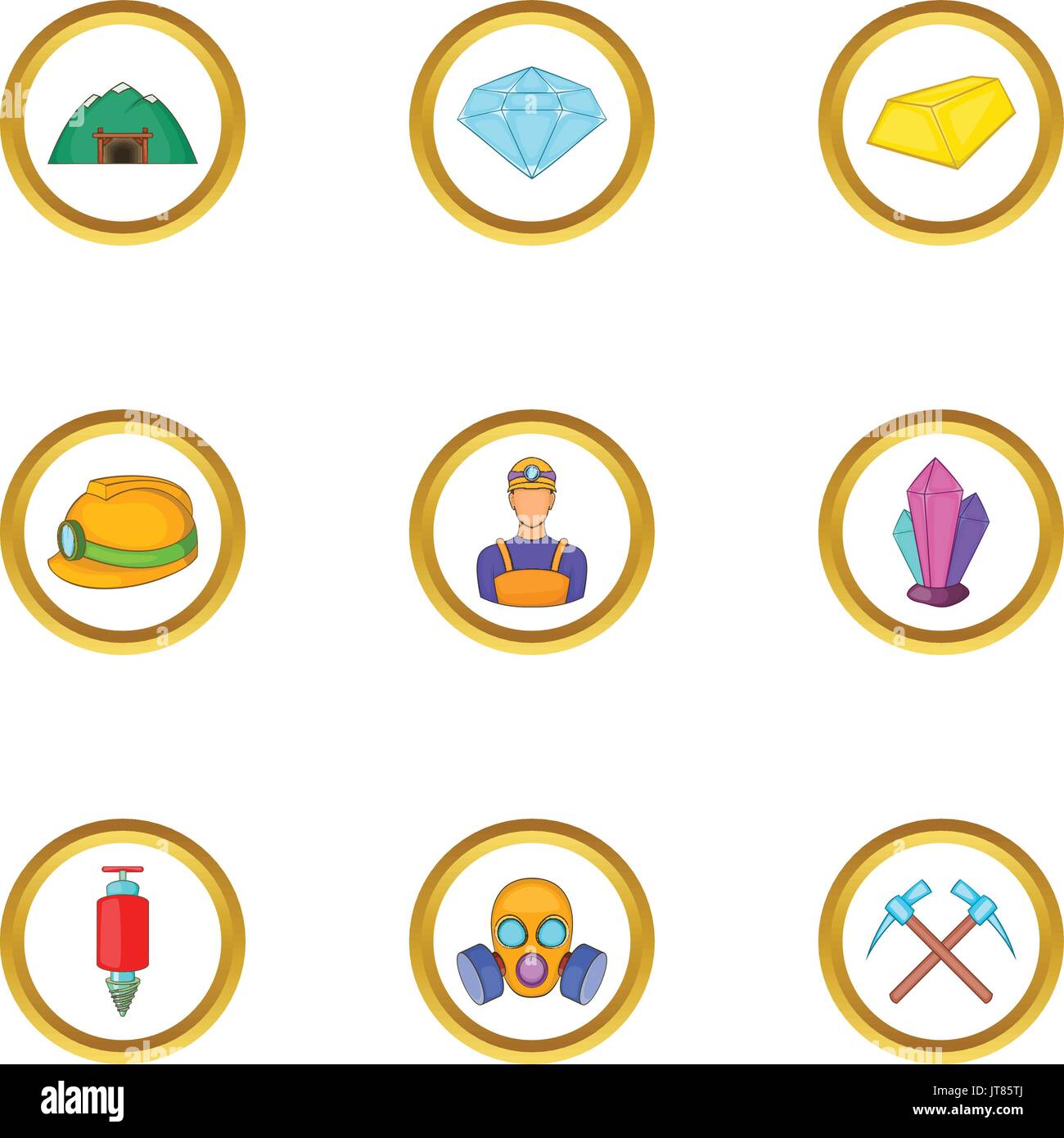 Miner icons set, cartoon style Stock Vector Image & Art - Alamy
