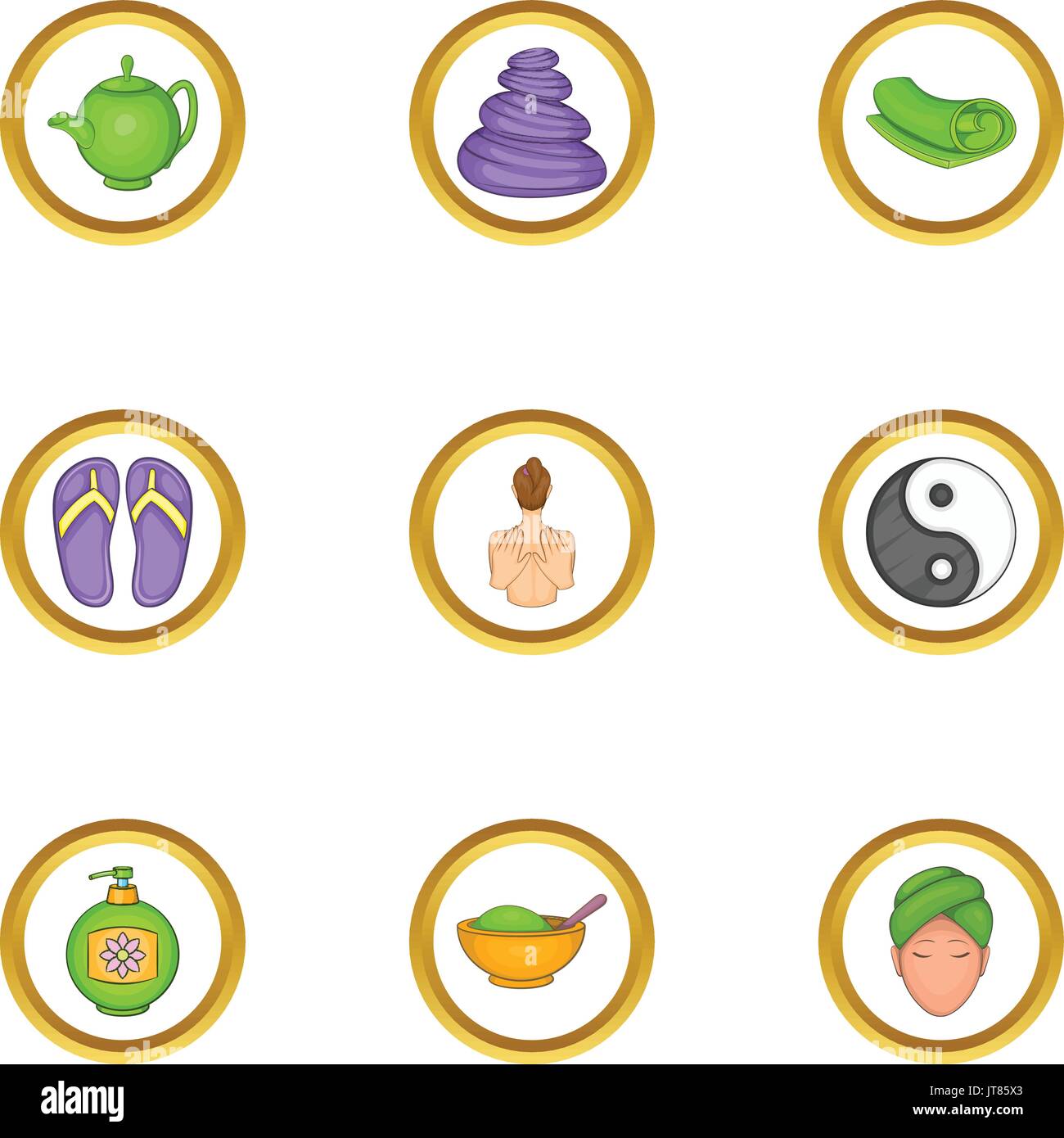Spa icons set, cartoon style Stock Vector Image & Art - Alamy