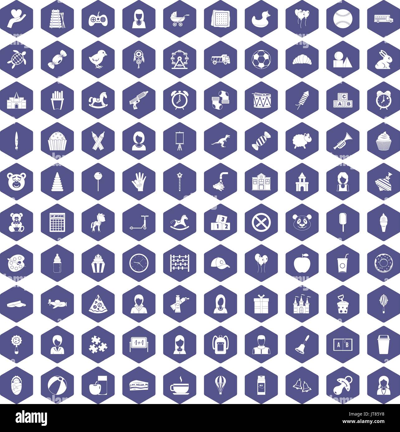 100 child center icons hexagon purple Stock Vector Image & Art - Alamy