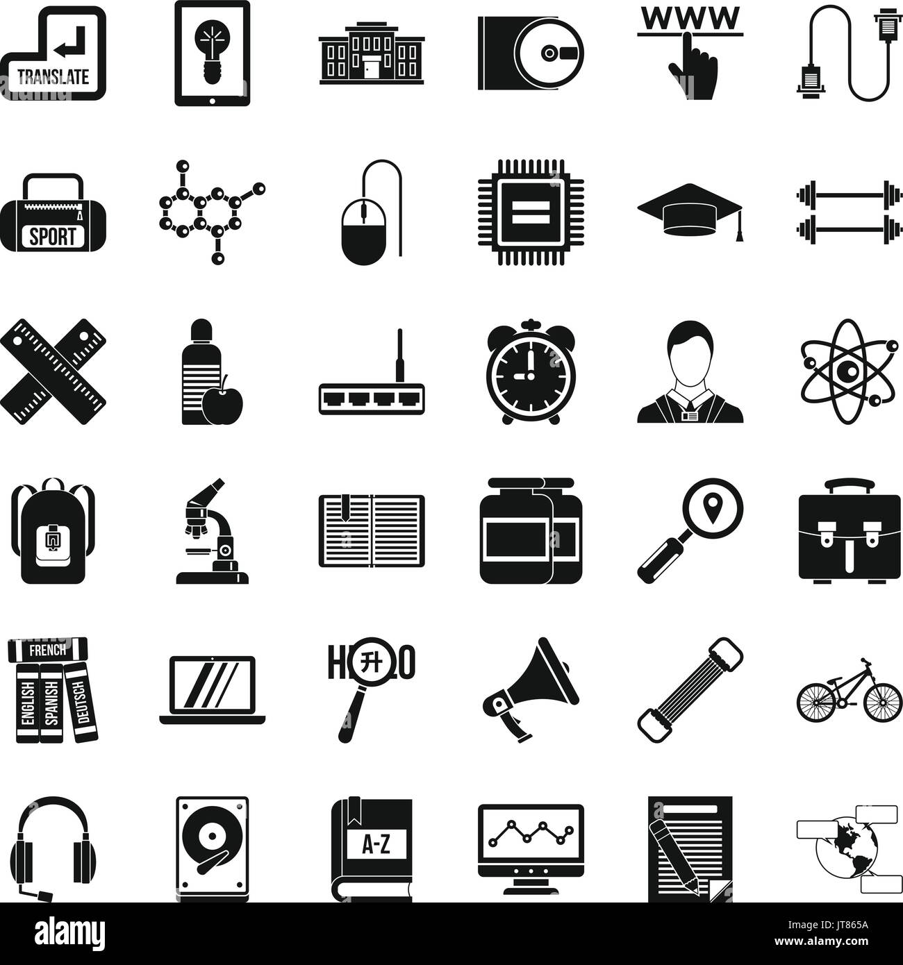 Training icons set, simple style Stock Vector Image & Art - Alamy