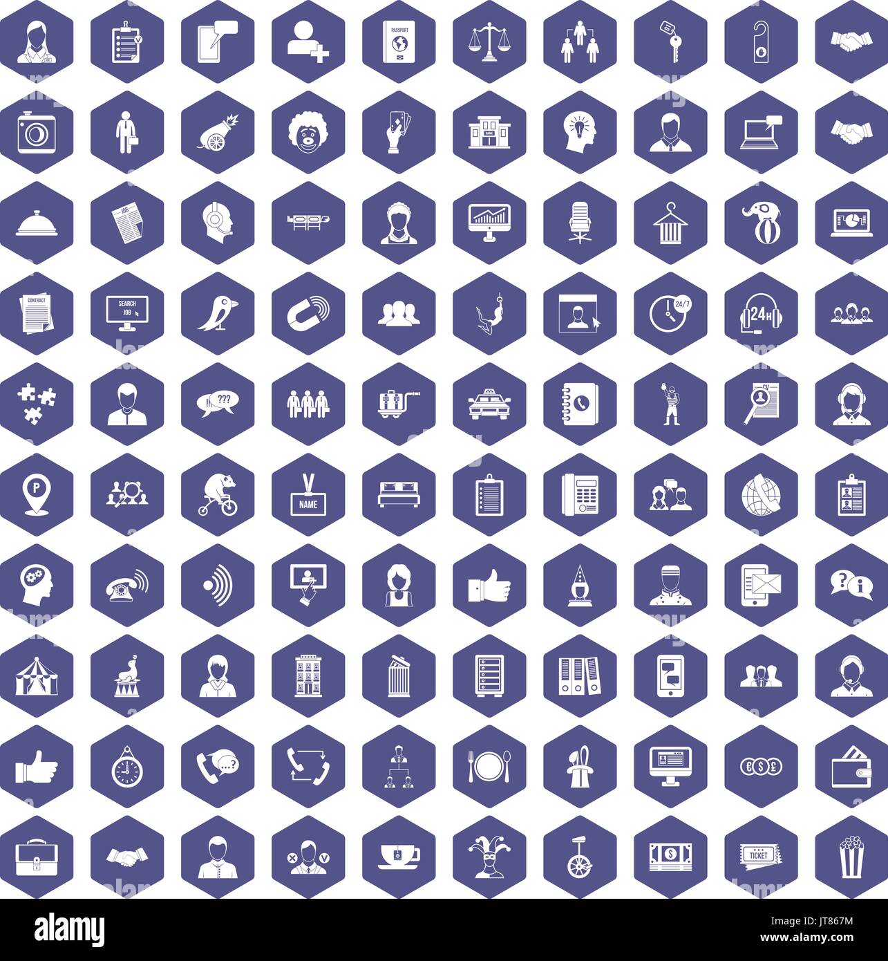 100 coherence icons hexagon purple Stock Vector Image & Art - Alamy