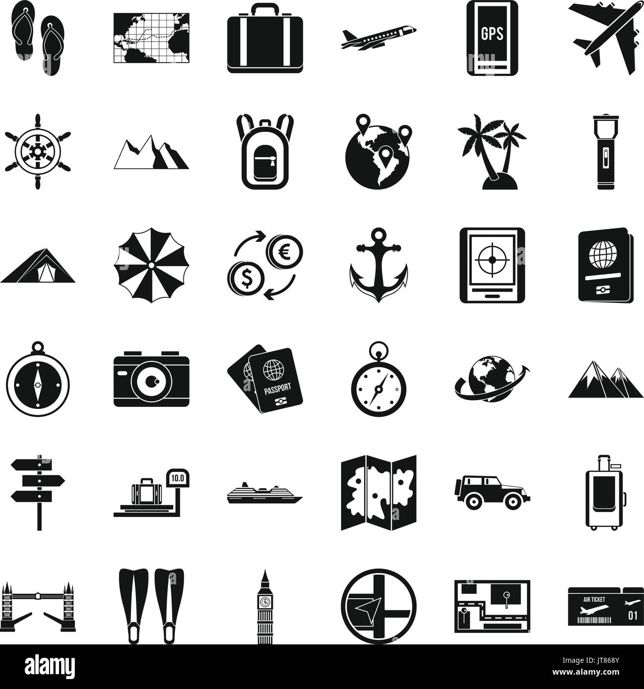 Hiking icons set, simple style Stock Vector Image & Art - Alamy