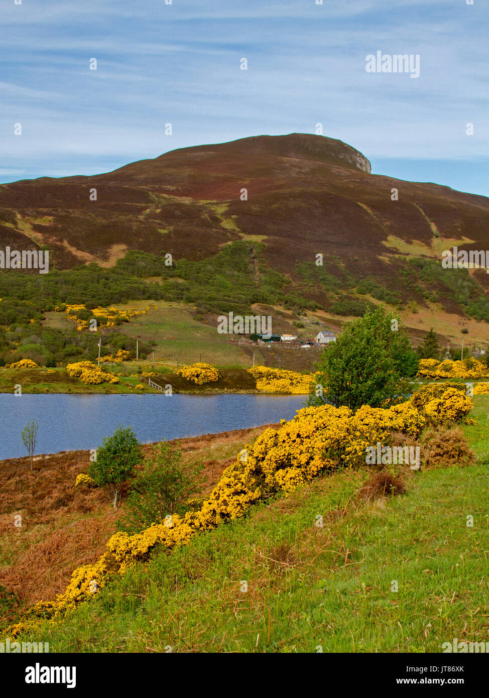 Stunning landscape in Scottish highlands with calm blue waters of loch ...
