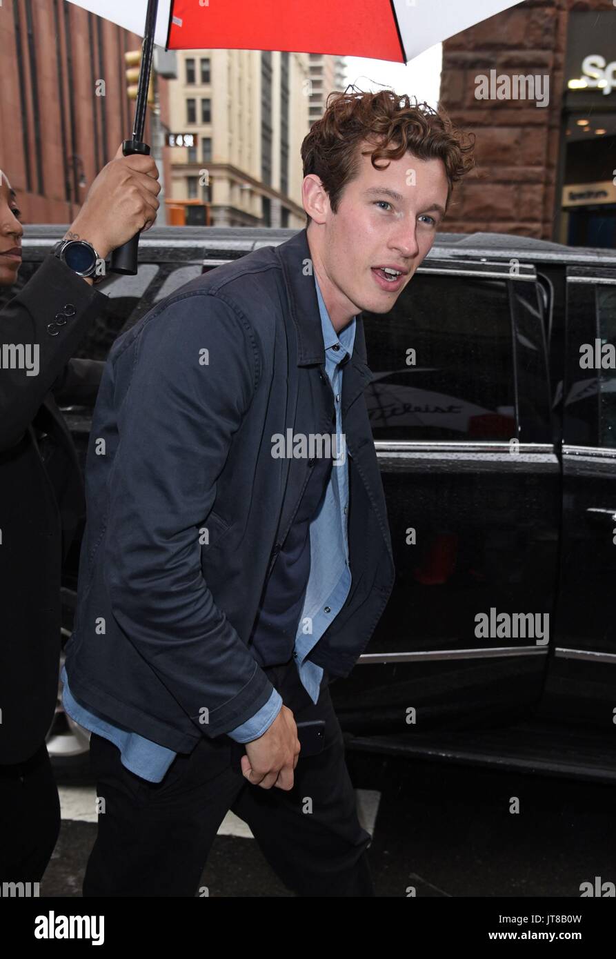 New York, NY, USA. 7th Aug, 2017. Callum Turner, out promoting his film ...