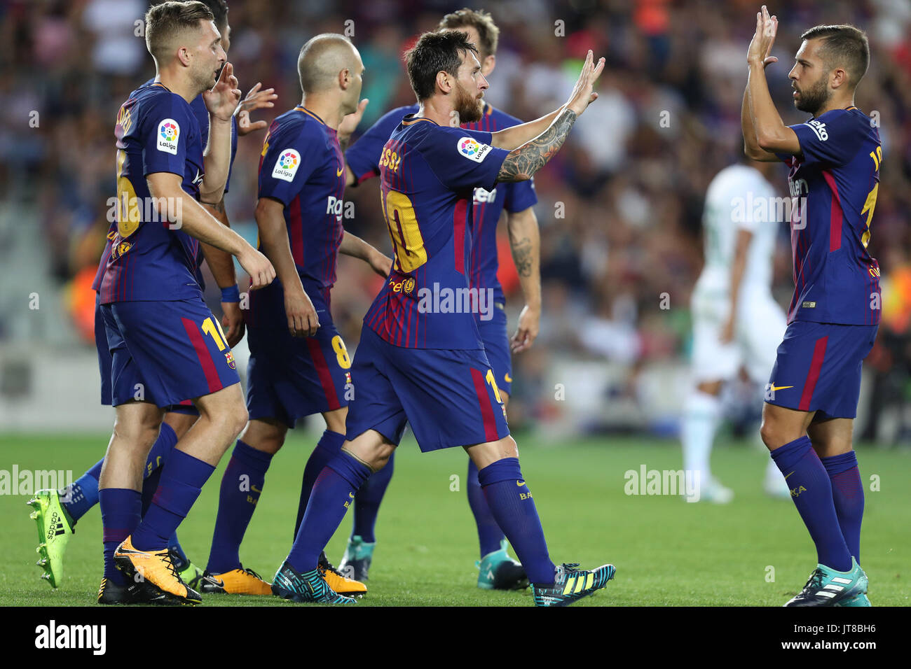 Barcelona, Spain. 7th Aug, 2017. Lionel Messi of FC Barcelona ...