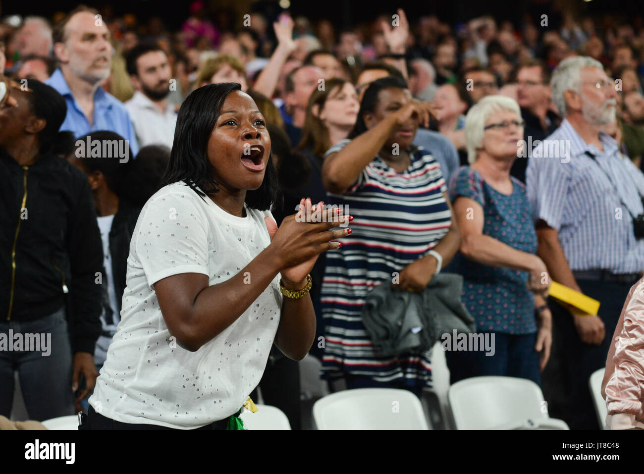 London, UK. 7th Aug, 2017. IAAF World Championships. Monday. Crowd ...