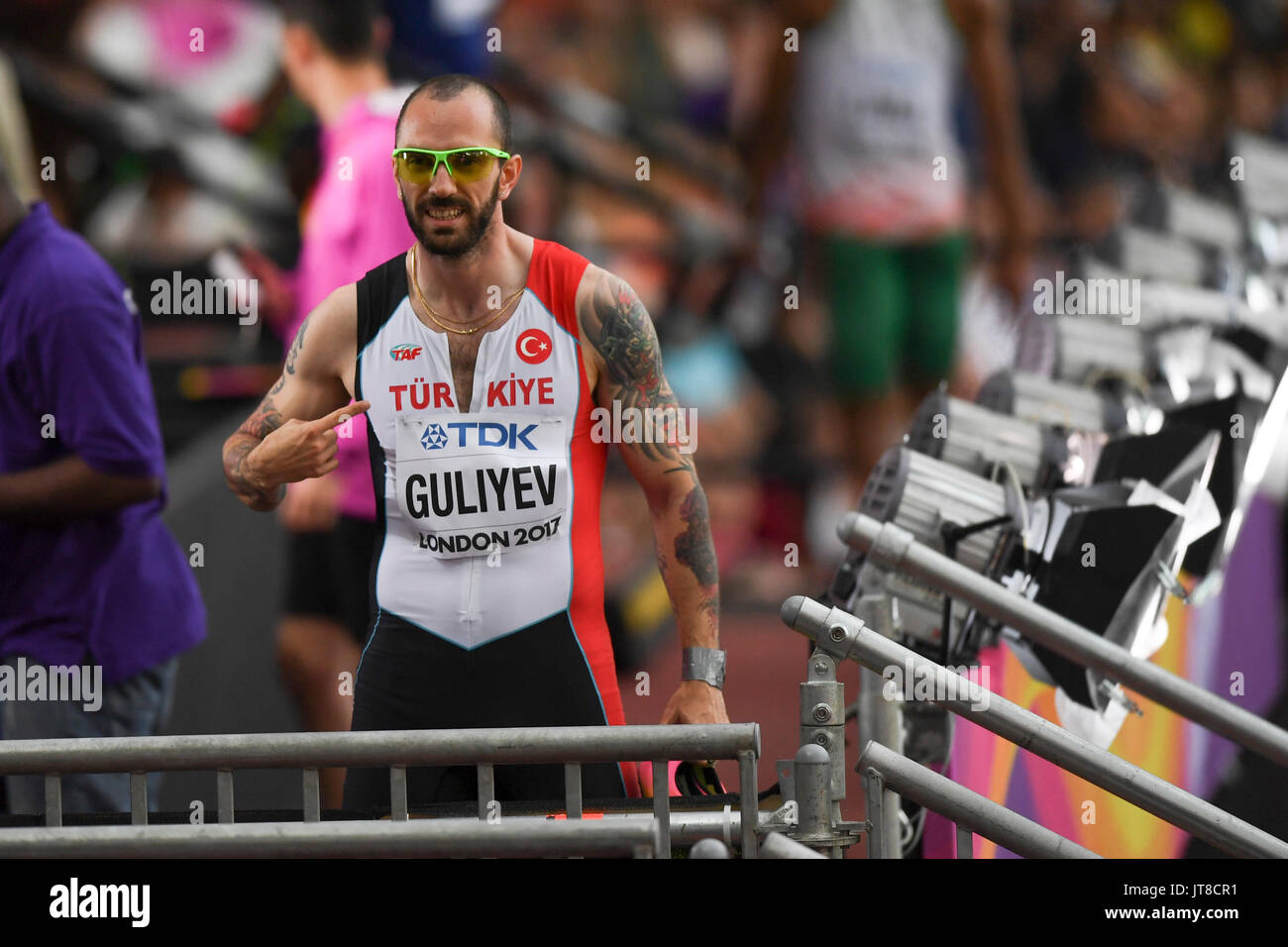 London, UK. 7 August 2017. Ramil Guliyev (Turkey) after winning his ...