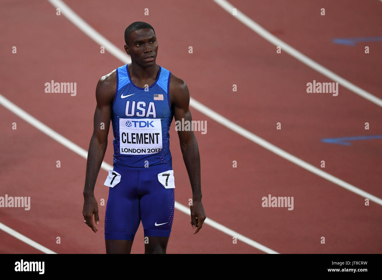 London, UK. 7 August 2017. Kerron Clement (USA) after winning his 400m ...