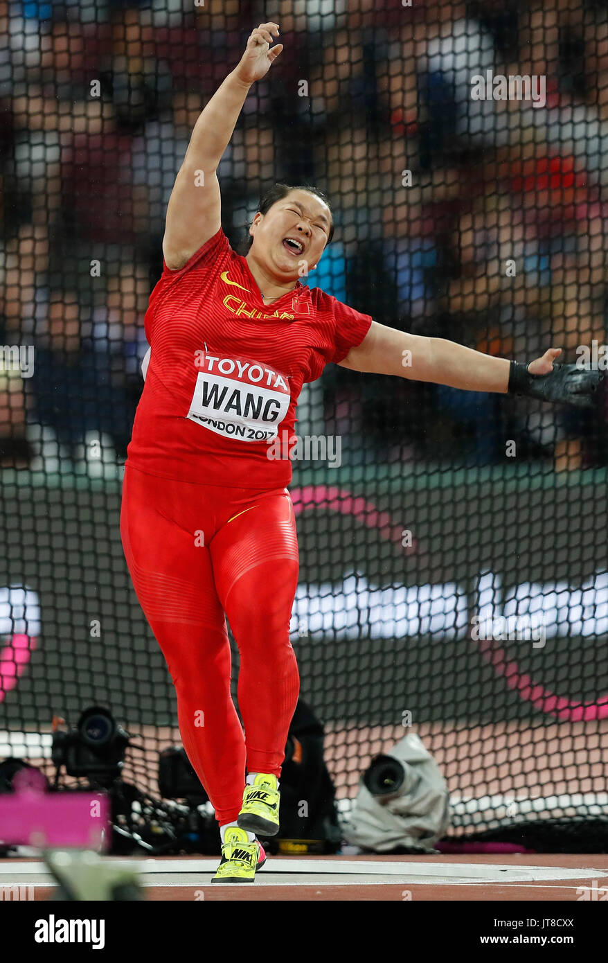 London, Britain. 8th Aug, 2017. Wang Zheng of China competes during ...