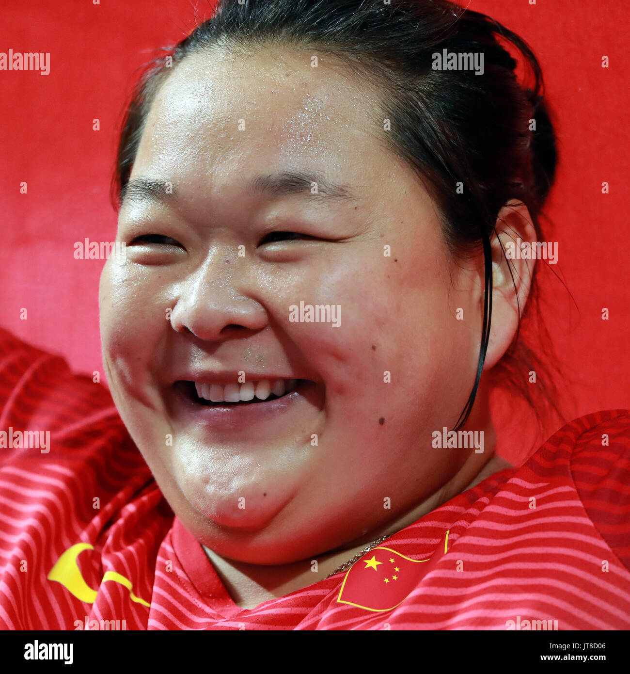 London, UK. 8th Aug, 2017. Wang Zheng of China celebrates after Women's ...