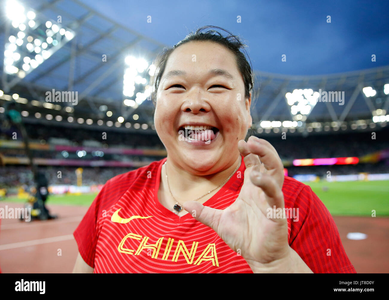 London, UK. 8th Aug, 2017. Wang Zheng of China celebrates after Women's ...