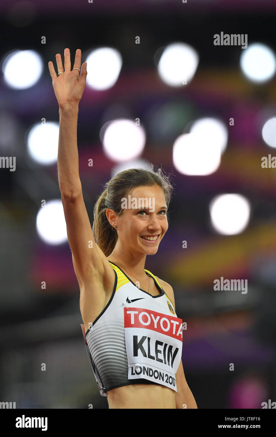 London, UK. 7th Aug, 2017. German athlete Hanna Klein ahead of the ...