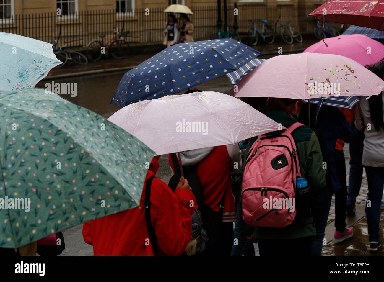 Oxford, Oxfordshire, UK. 8th Aug, 2017. UK weather: wet day in Oxford ...