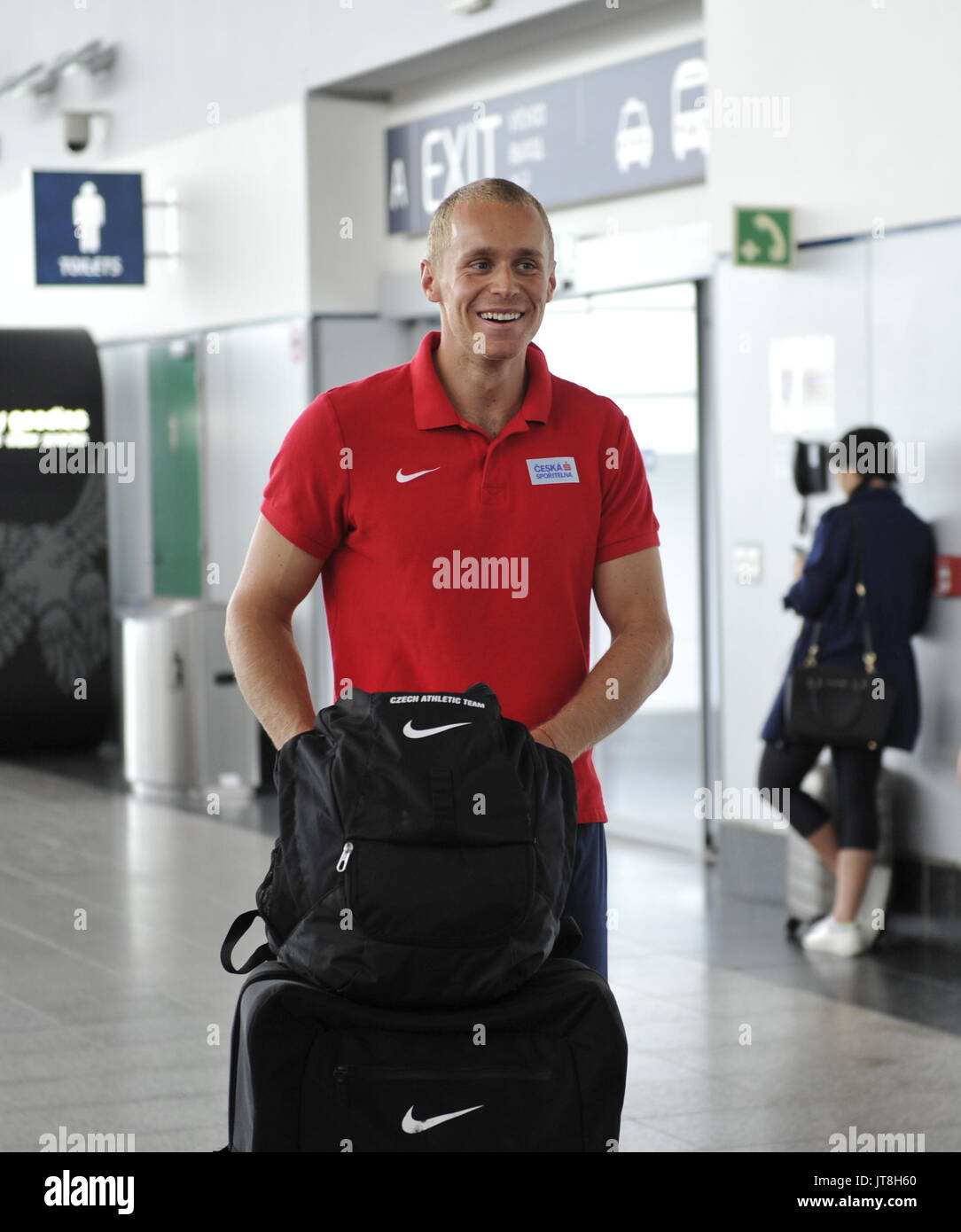 Czech athlete (javelin) Jakub Vadlejch smiles before departure to the ...