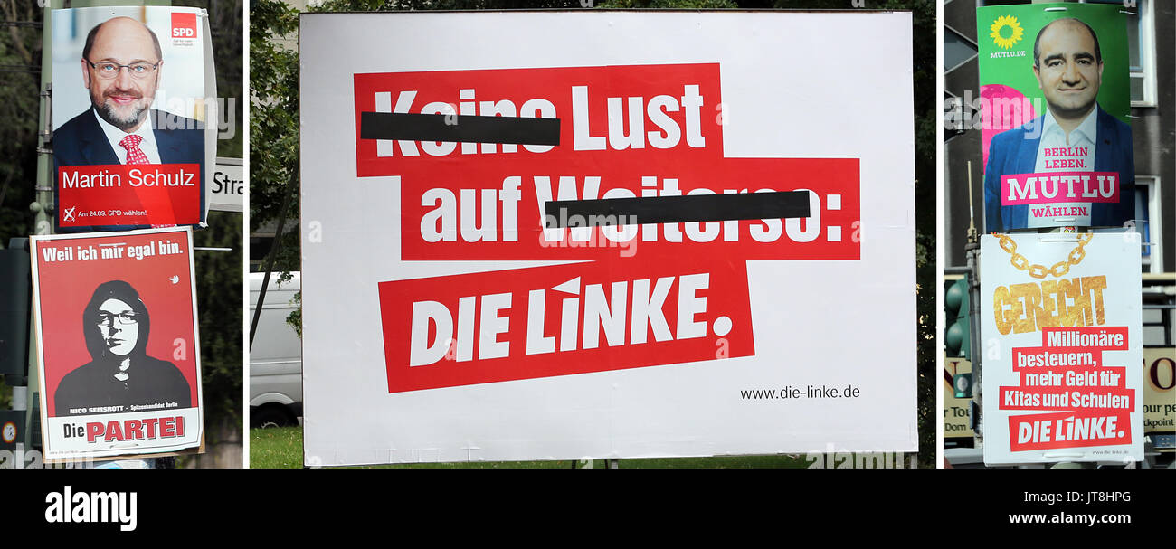 Various parties' campaign posters for the 2017 German Bundestag ...