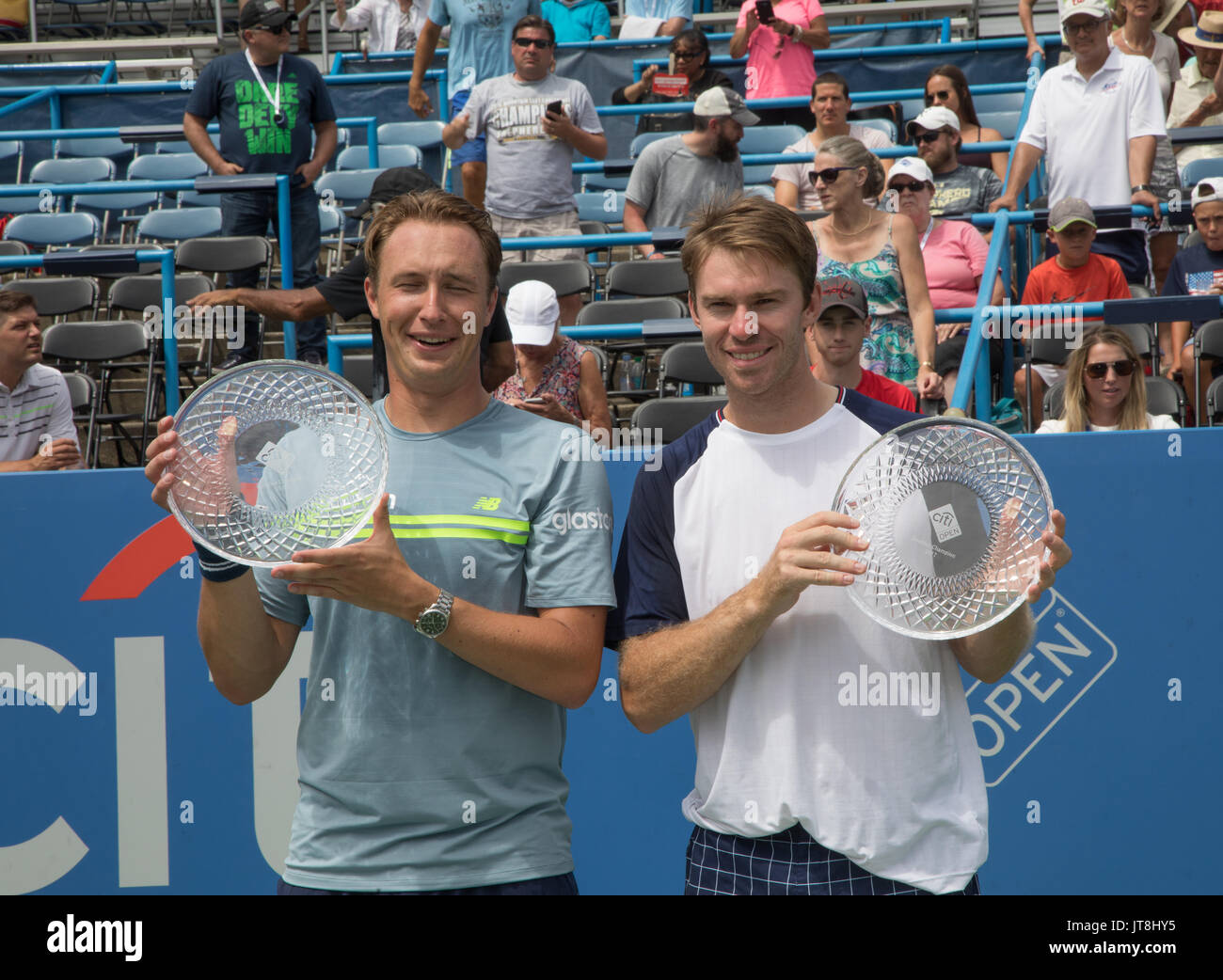 Henri Kontinen of Finland (left) and John Peers of Australia defeated ...