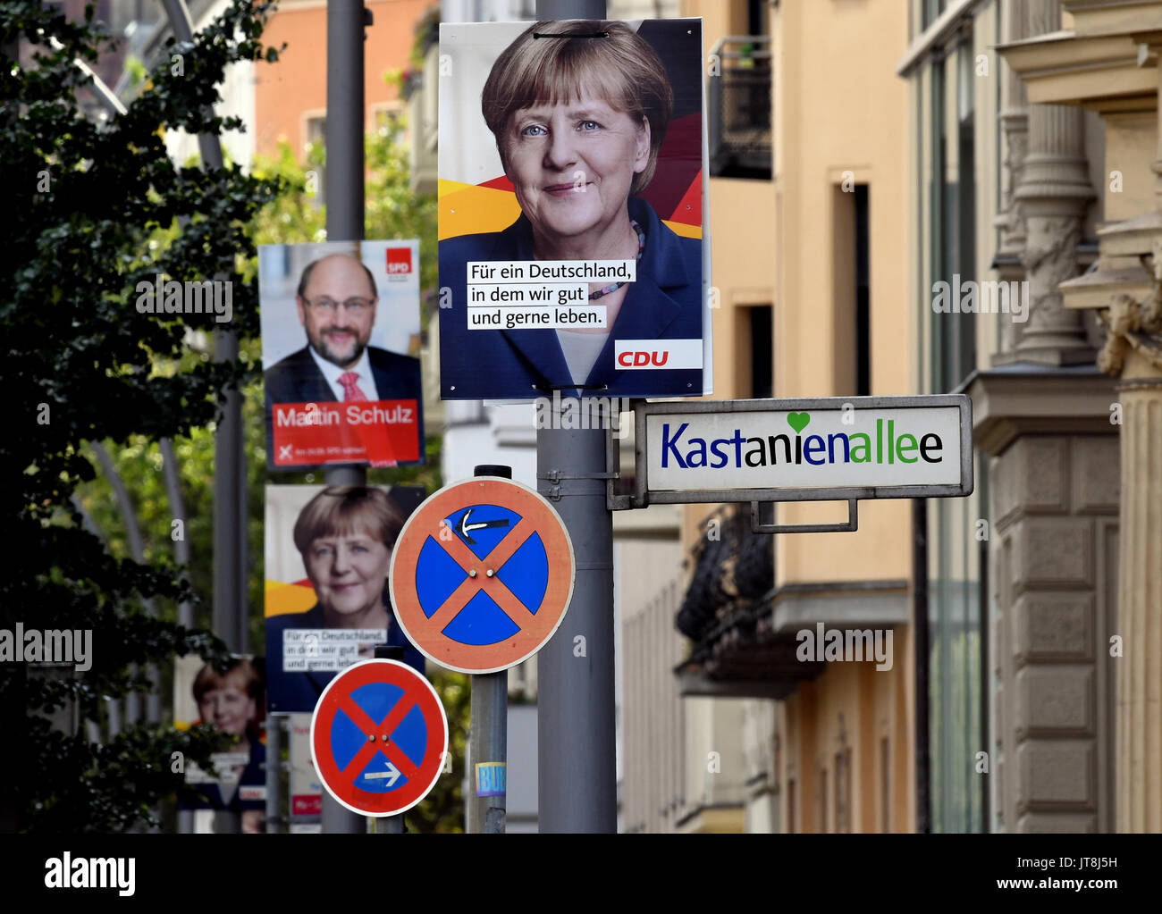 Berlin, Germany. 8th Aug, 2017. Campaign poster for the 2017 German ...