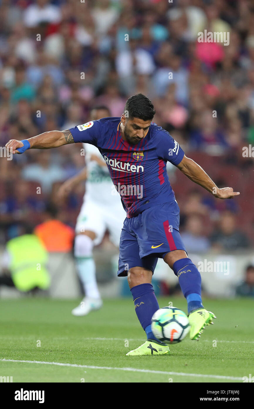 Barcelona, Spain. 7th Aug, 2017. Luis Suarez of FC Barcelona during the ...
