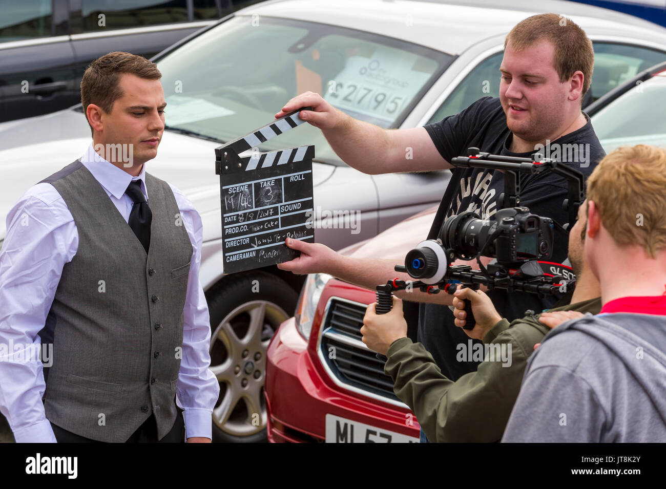 Wirral, UK. 8th August 2017. Filming begins on the new sitcom, Morbid ...