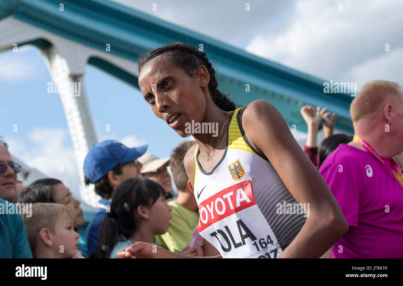Fate Tola GELETO, Deutschland, im Ziel, Ziel auf der Tower Bridge ...