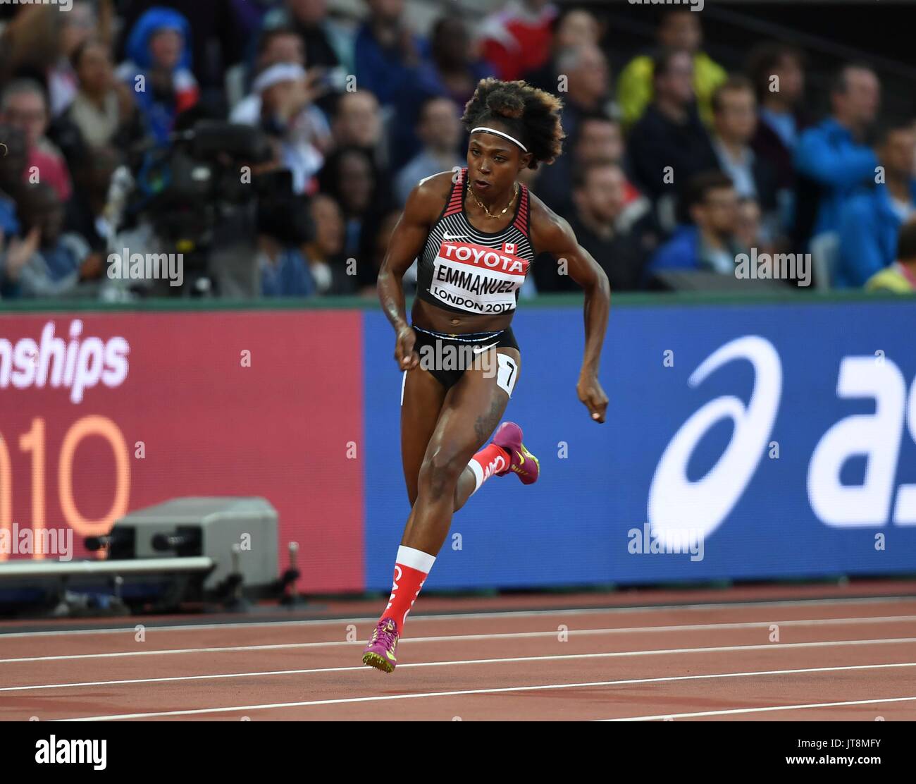 London, UK. 8th Aug, 2017. Crystal EMMANUEL (CAN) in the womens 200m ...