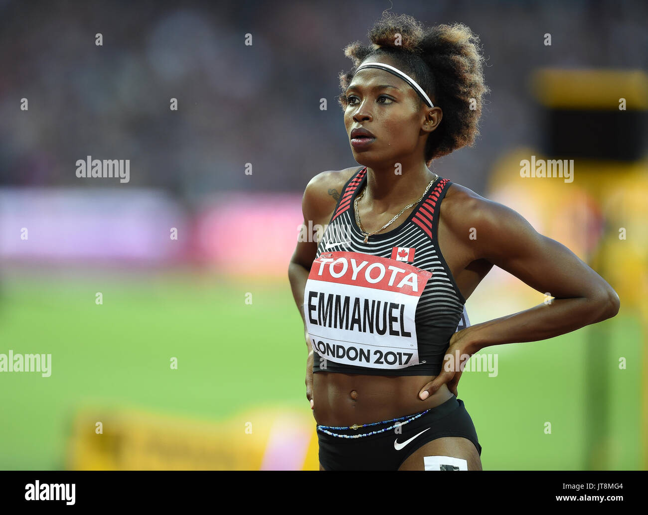 London, UK. 08th Aug, 2017. Crystal EMMANUEL, Canada, during 200 meter ...