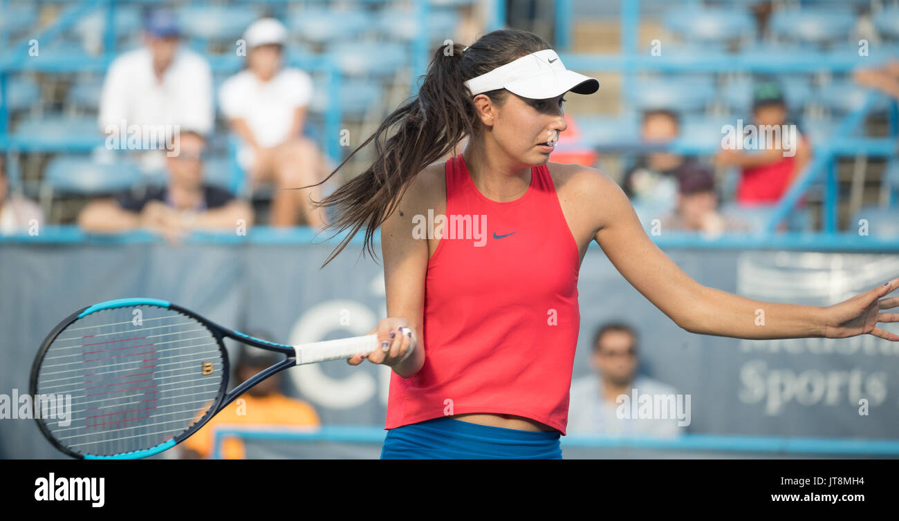 Oceane Dodin of France (in photo) was defeated by Ekaterina Makarova of ...