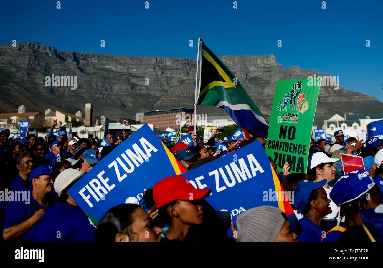 Cape Town, South Africa. 8th Aug, 2017. Demonstrators protest to demand ...