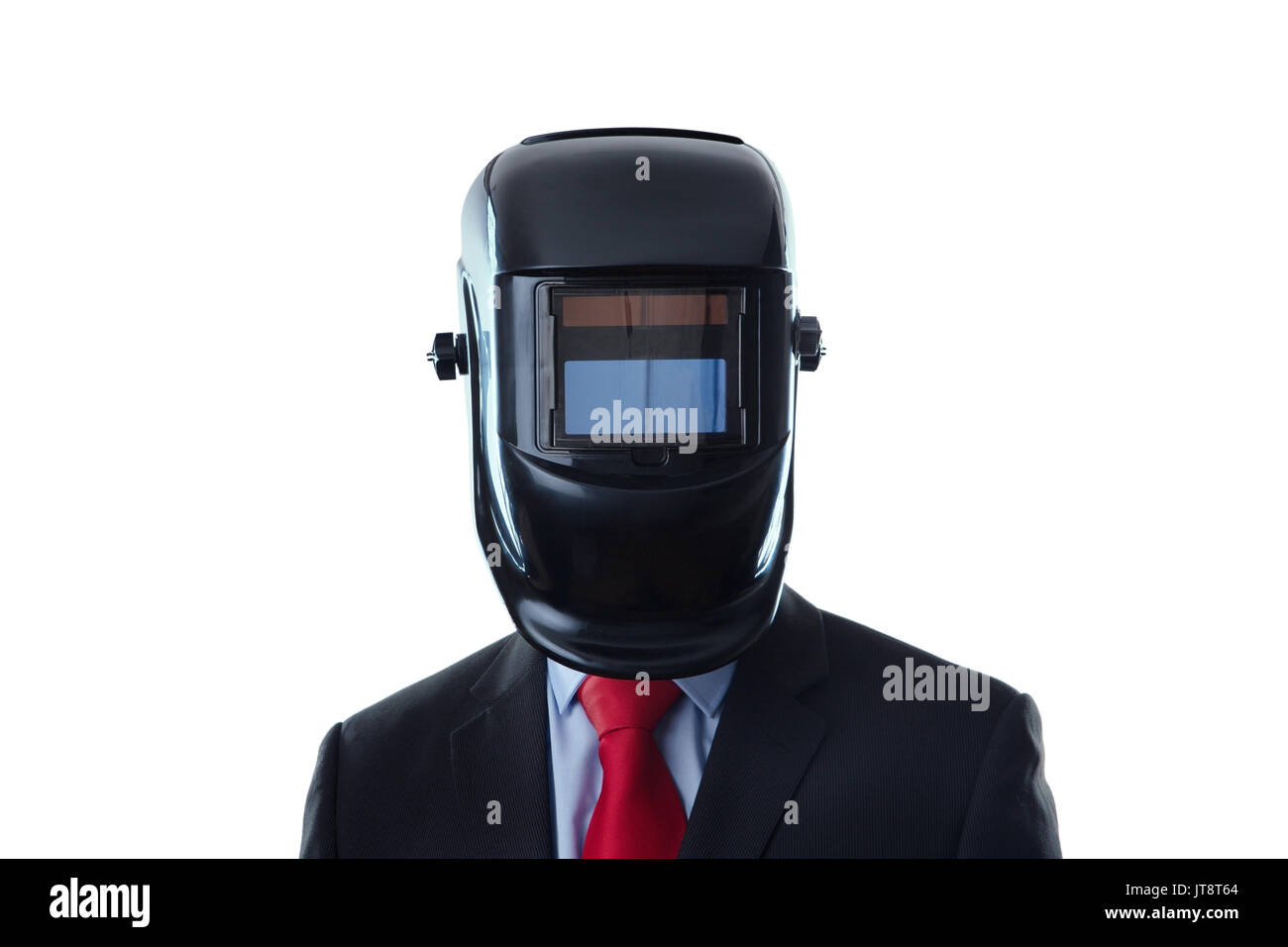 business man wearing a welding mask Stock Photo - Alamy