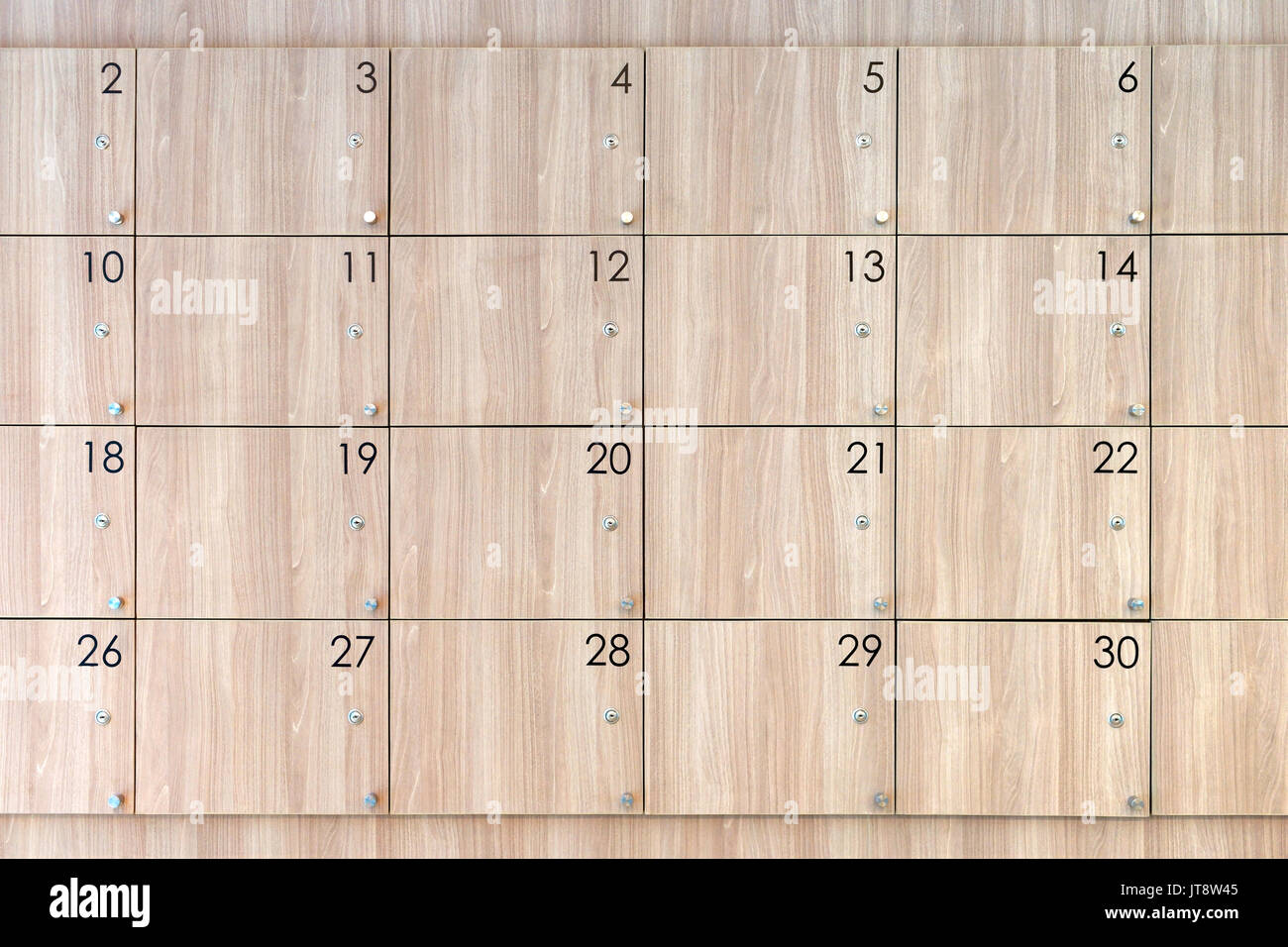 wooden locker with number in front of box Stock Photo - Alamy