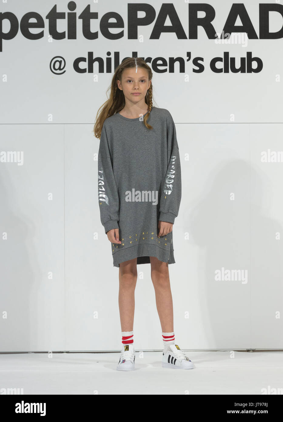 New York, United States. 07th Aug, 2017. Young model walks runway for ...