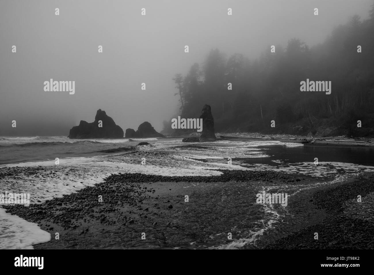 Moody pacific northwest ocean Black and White Stock Photos & Images - Alamy