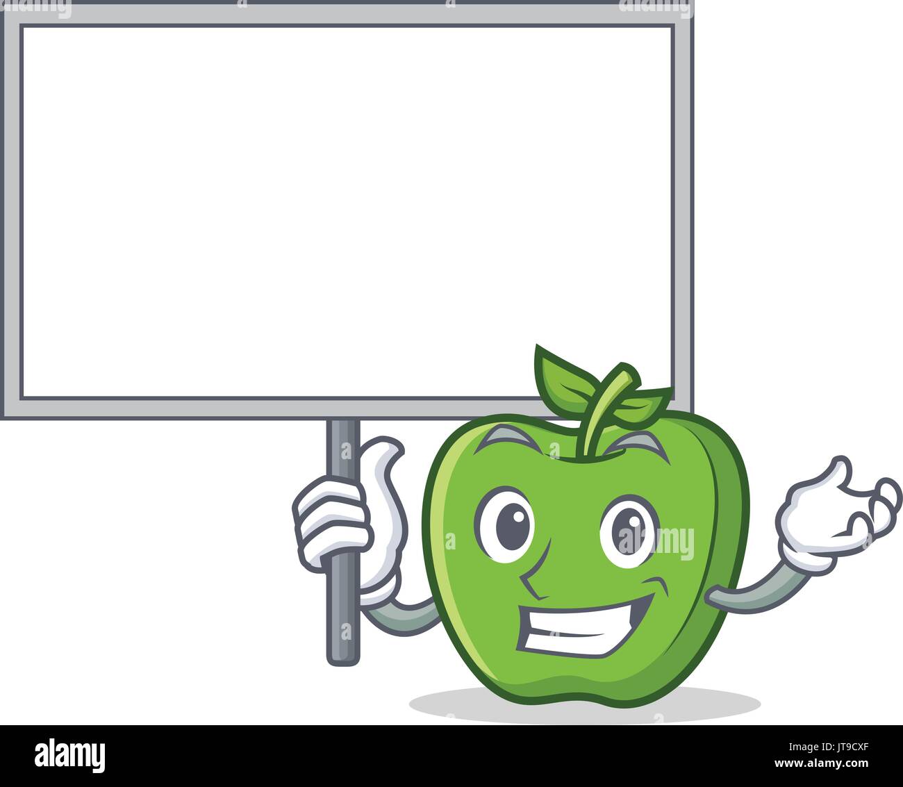 Bring board green apple character cartoon Stock Vector Image & Art - Alamy