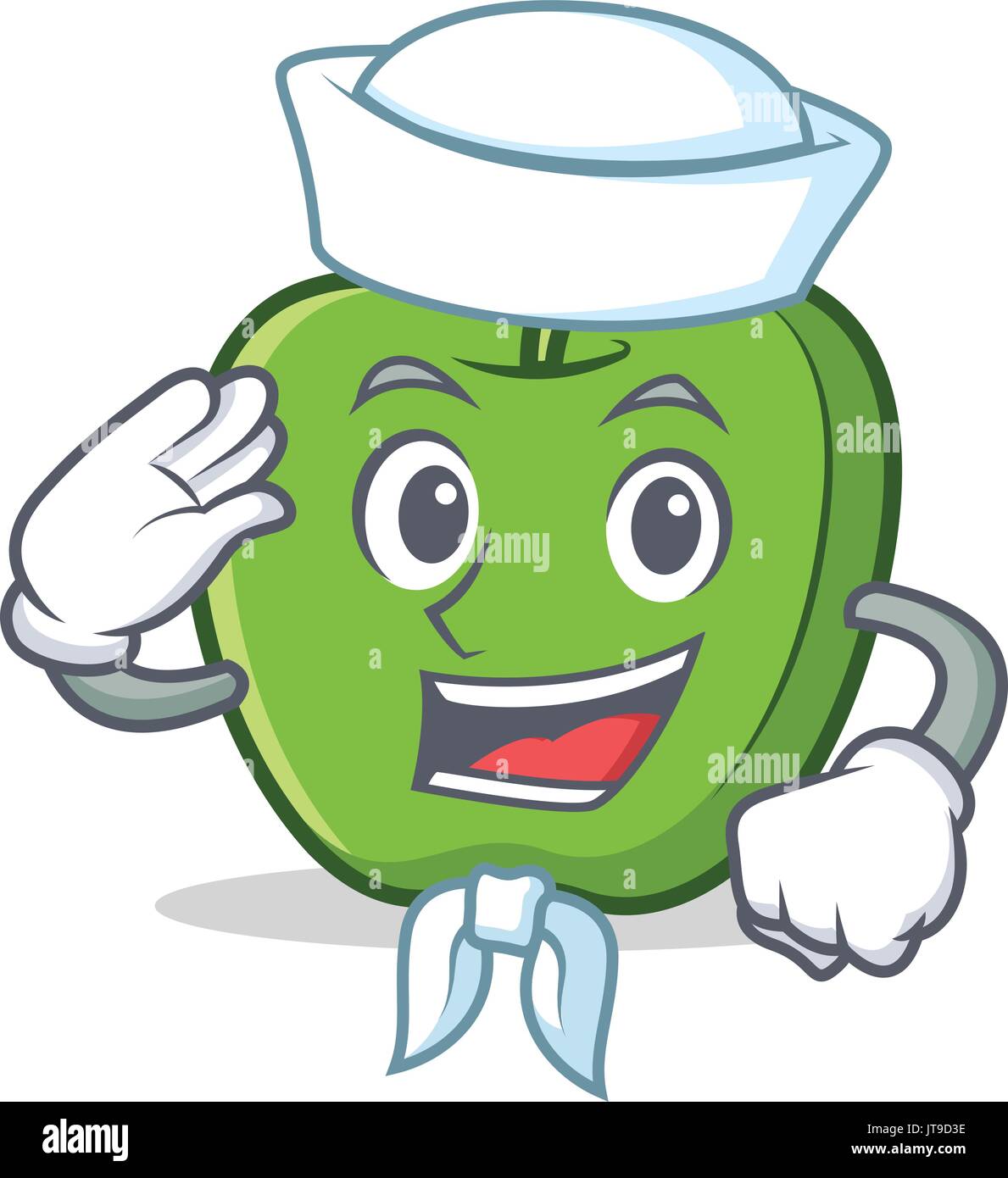 Sailor green apple character cartoon Stock Vector Image & Art - Alamy