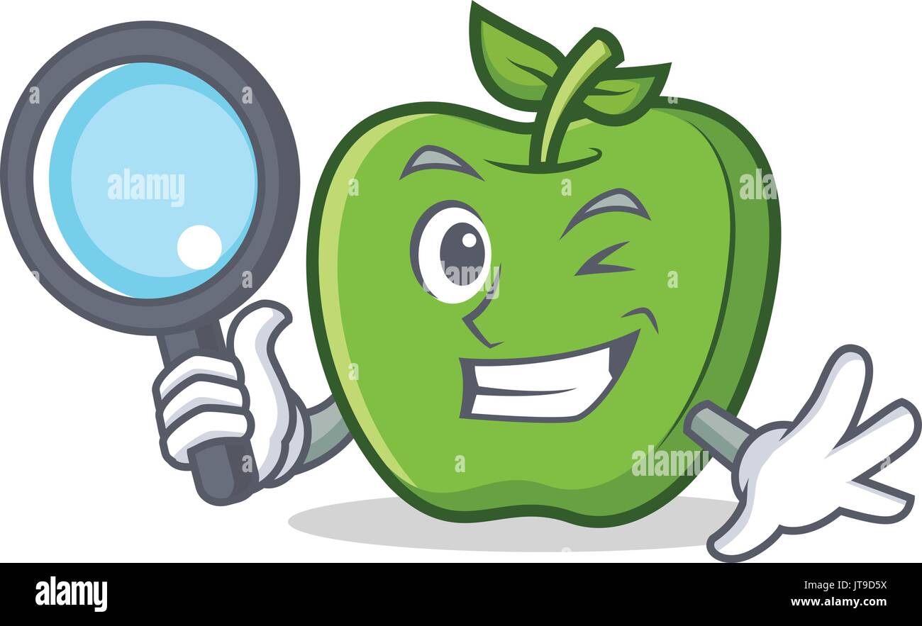 Detective green apple character cartoon Stock Vector Image & Art - Alamy