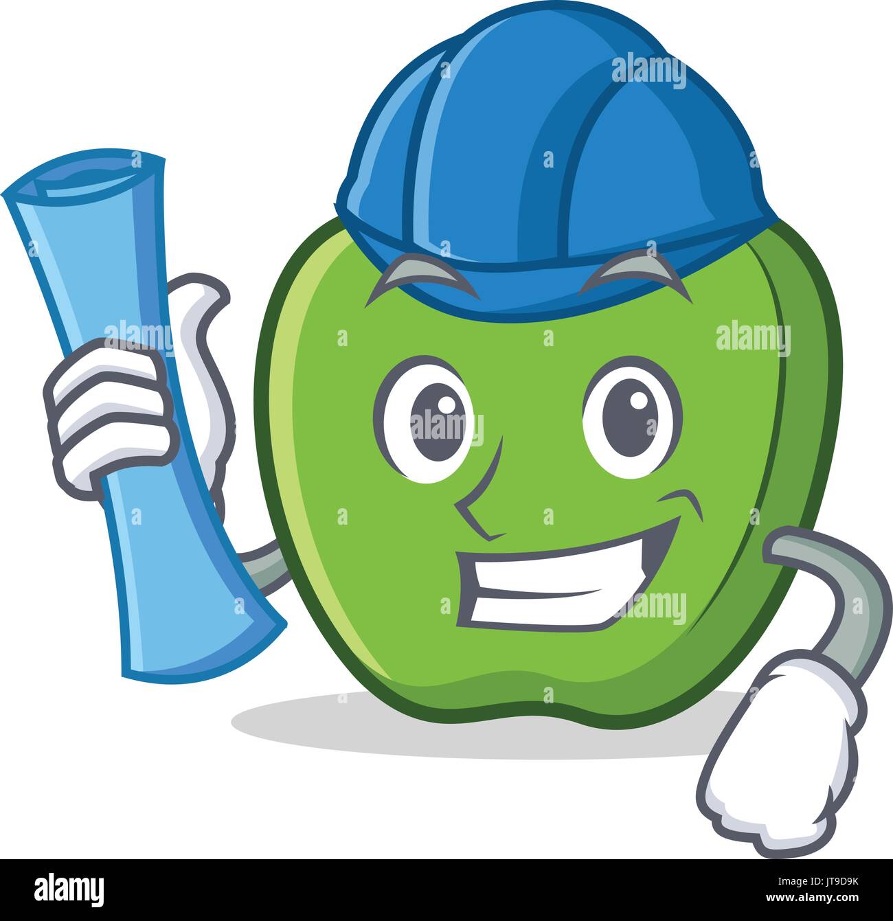 Architect green apple character cartoon Stock Vector Image & Art - Alamy