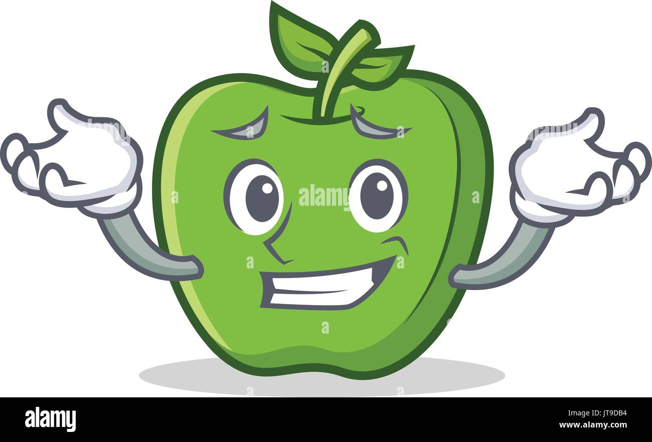 Grinning green apple character cartoon Stock Vector Image & Art - Alamy