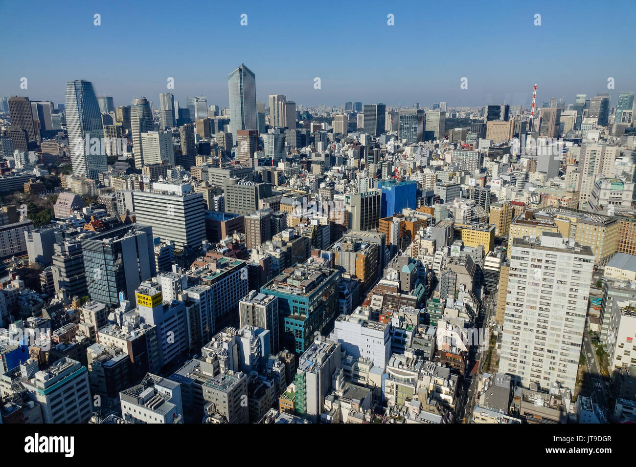 Tokyo, Japan - Jan 4, 2016. Aerial view of downtown in Tokyo, Japan ...