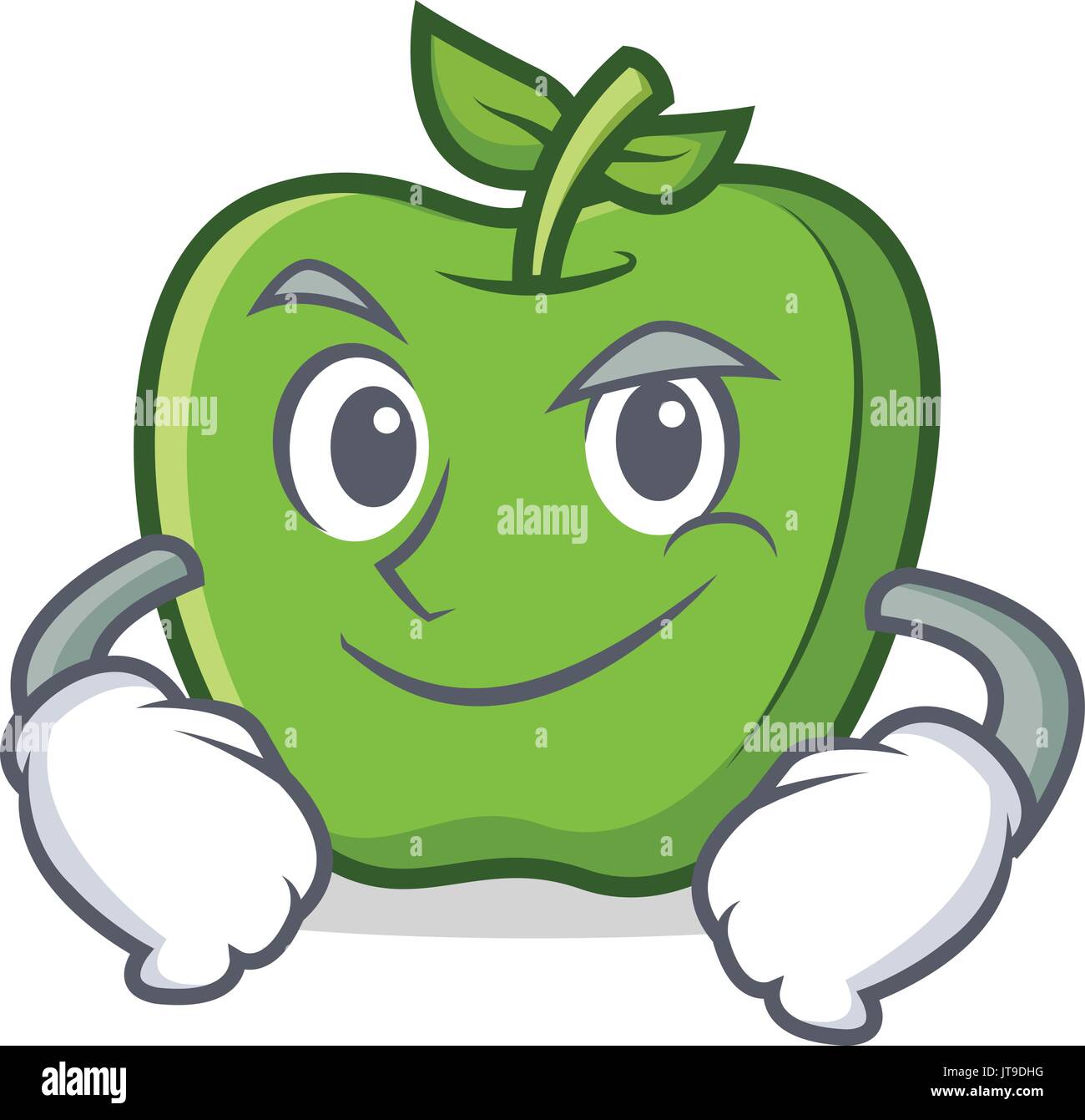 Smirking green apple character cartoon Stock Vector Image & Art - Alamy