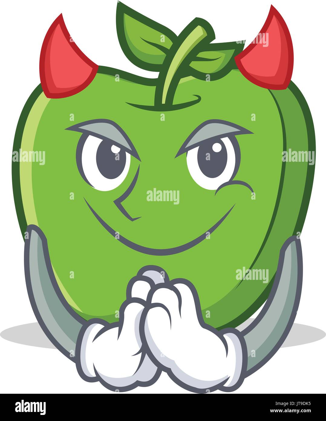 Devil green apple character cartoon Stock Vector Image & Art - Alamy