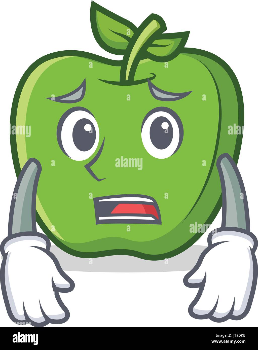 Afraid green apple character cartoon Stock Vector Image & Art - Alamy