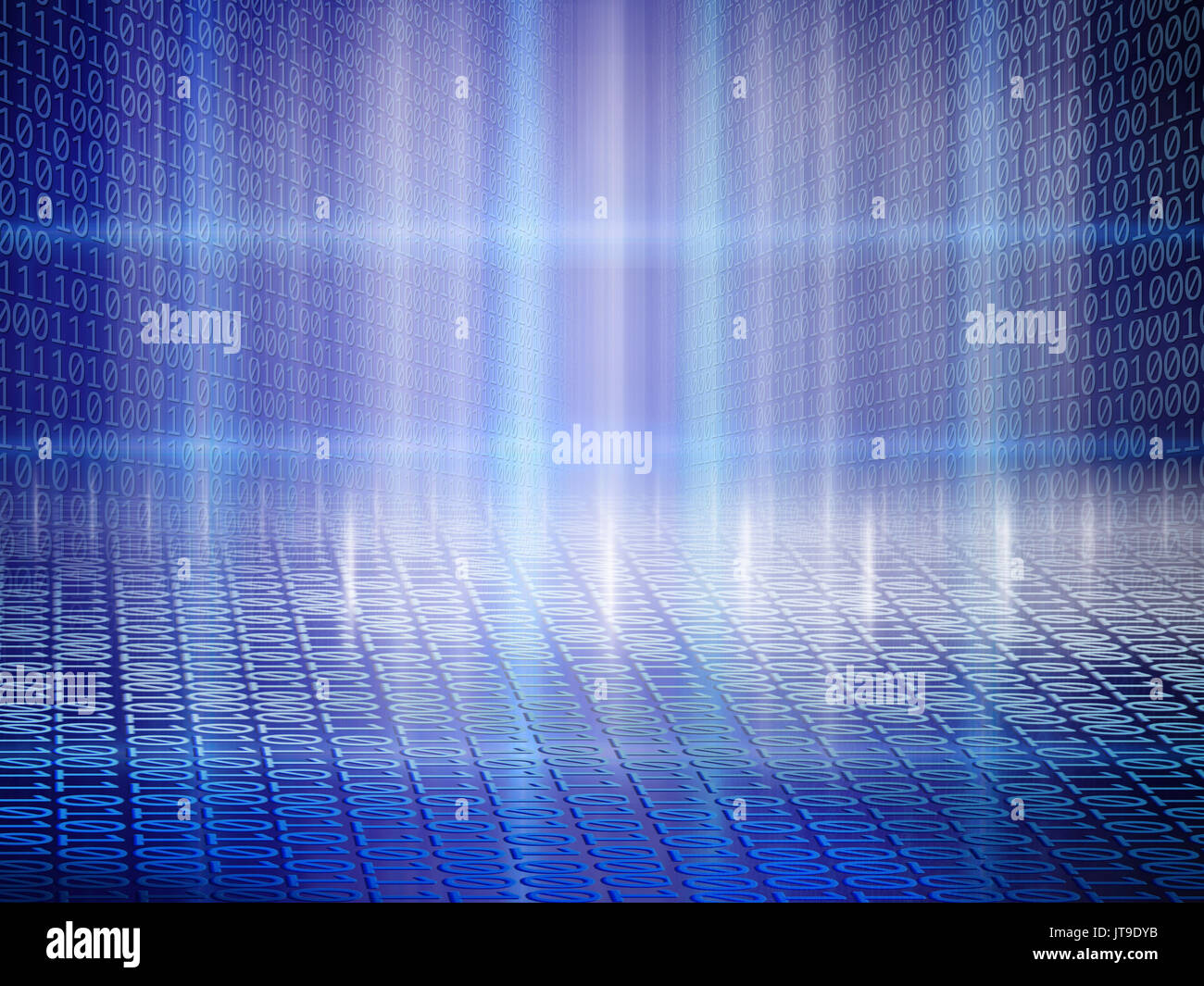 Conceptual Background Image Of Binary Code And Abstract Lights Of