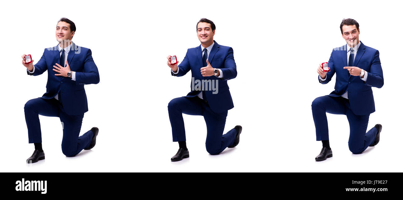 Romantic concept with man making marriage proposal Stock Photo - Alamy