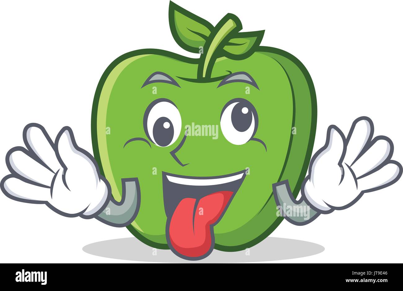 Crazy green apple character cartoon Stock Vector Image & Art - Alamy