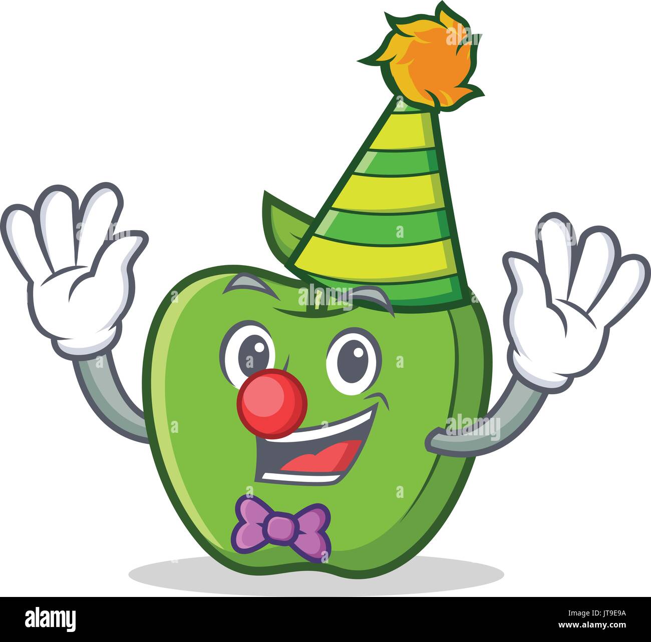 Clown green apple character cartoon Stock Vector Image & Art - Alamy