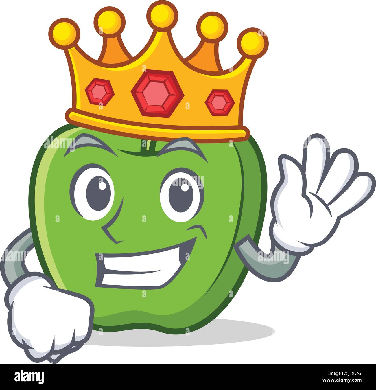 King green apple character cartoon Stock Vector Image & Art - Alamy