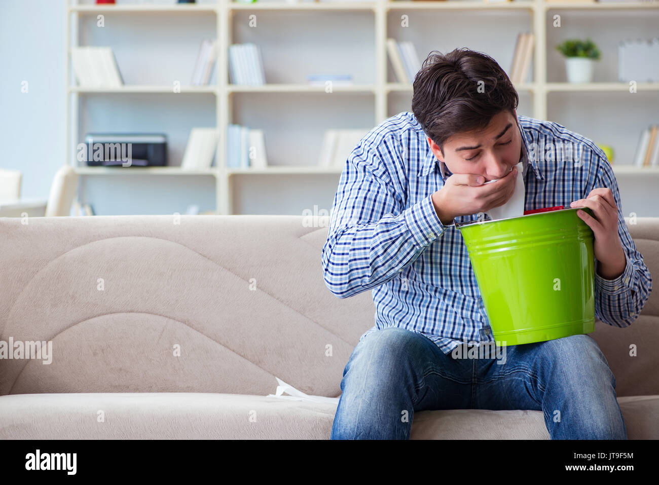 Man suffering from sick stomach and vomiting Stock Photo - Alamy