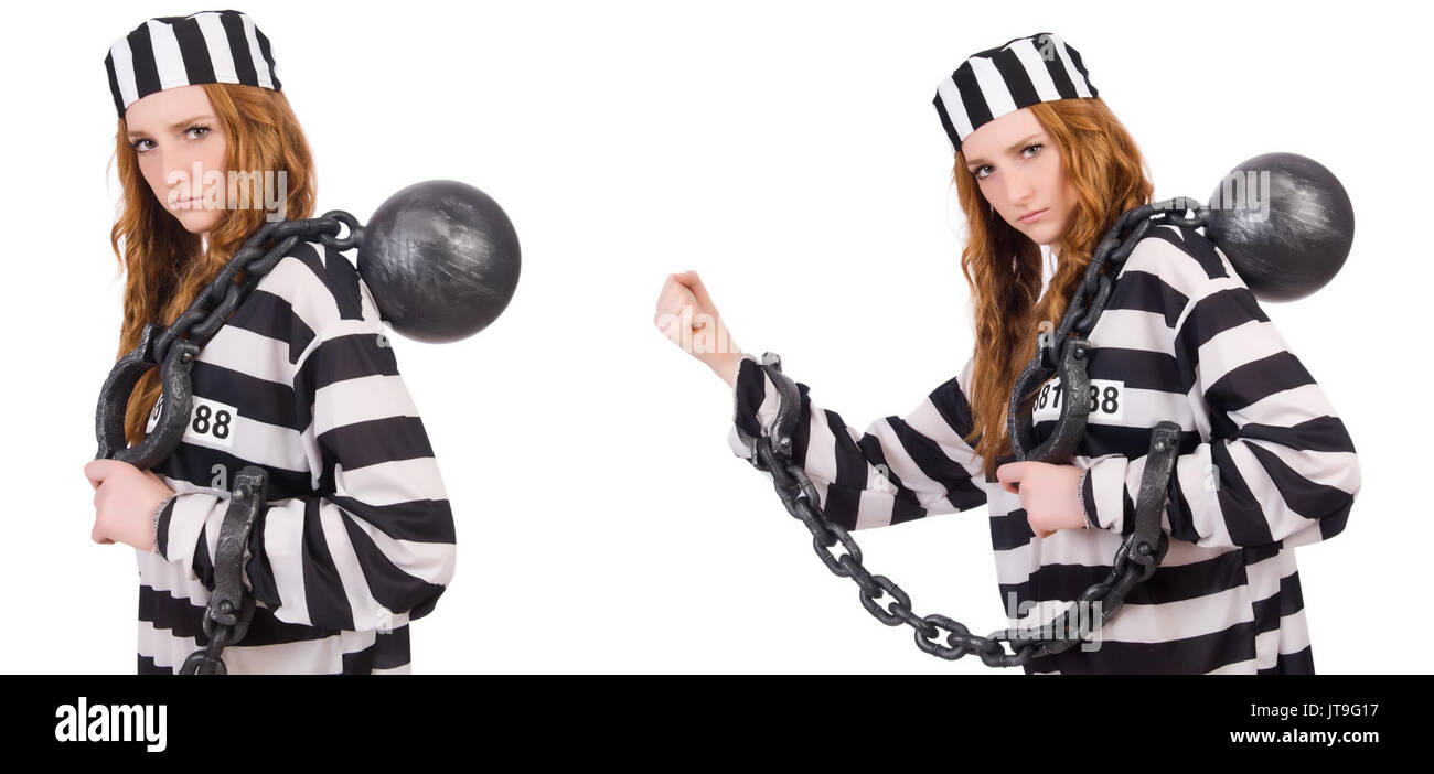 Female prisoner and handcuffs Cut Out Stock Images & Pictures - Alamy